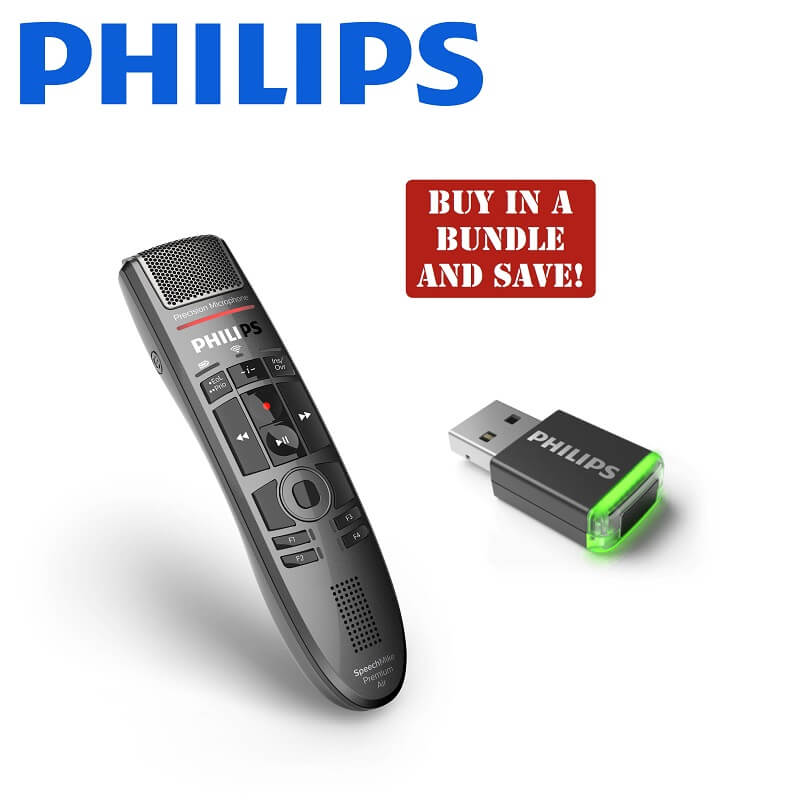 Philips SpeechMike Premium Air SMP4000 with AirBridge | Pacific Transcription